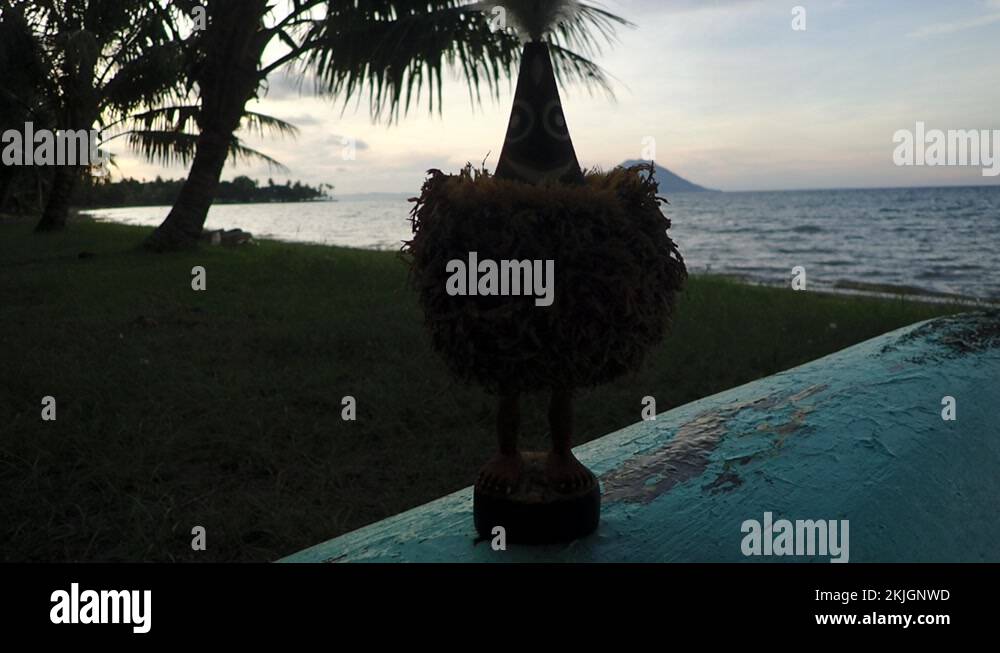 Papua New GuineTolai traditional Tubuan in PNG with Tavurvur volcano ...