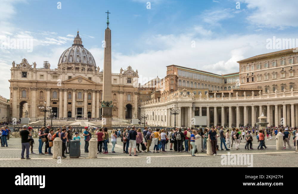 St. Peter's Square and St. Peter's Basilica, Vatican city, Rome, Italy Stock Video Footage - Alamy