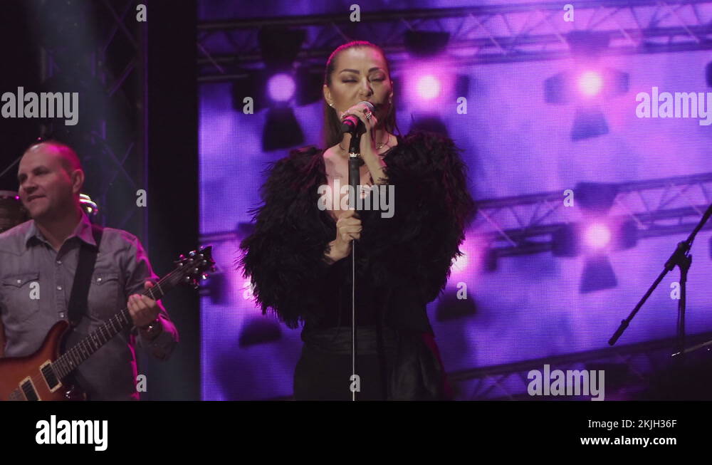 Ceca Raznatovic a serbian celebrity singer star is having a concert at ...