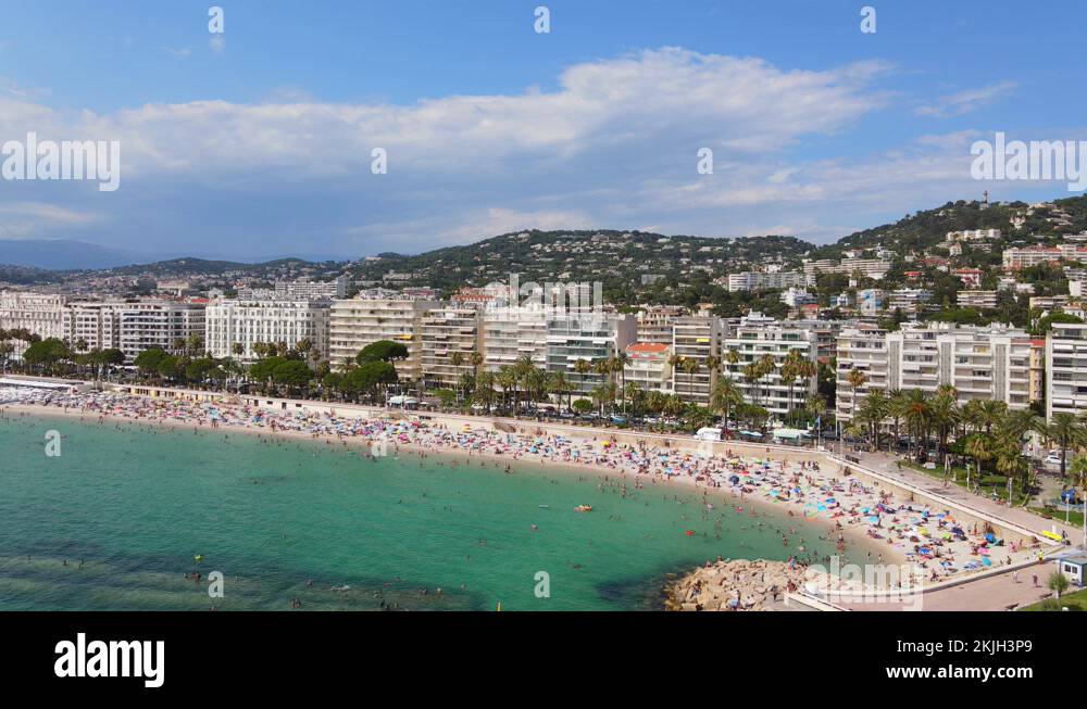 The famous beaches of the French Riviera in the city of Cannes Stock ...