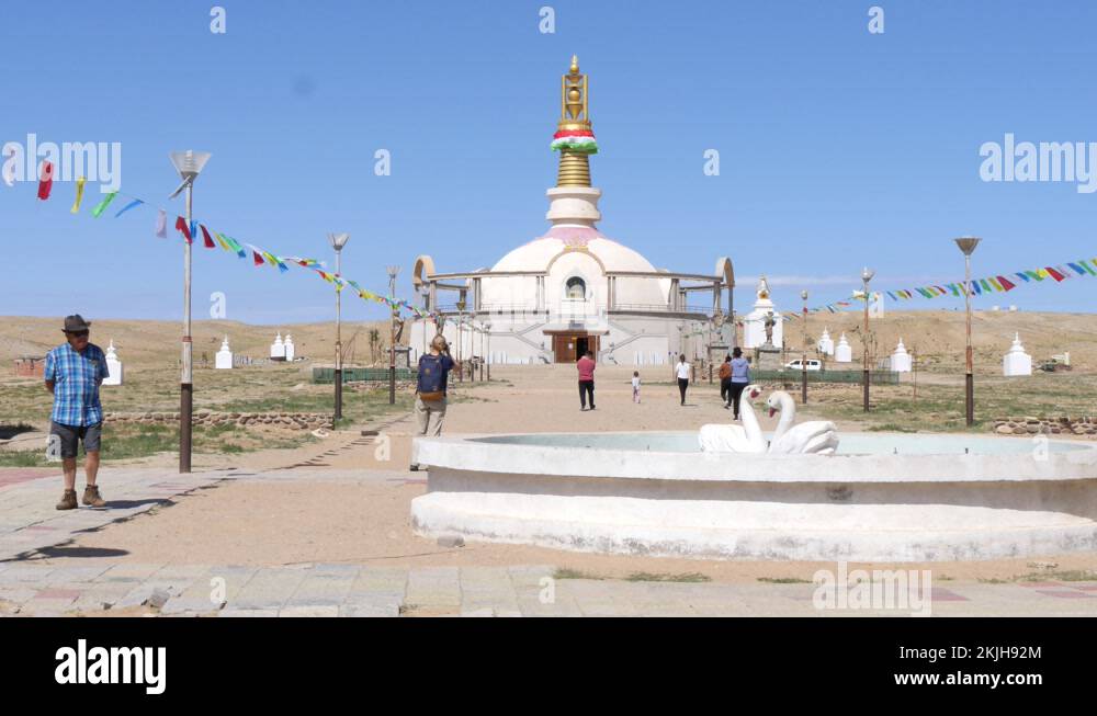 Mongolia, an architectural and ritual complex in the Gobi Desert Stock ...