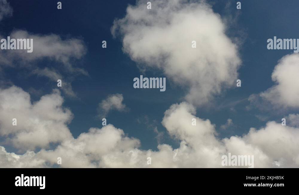 LOS CABOS MEXICO-2020: White Round Clouds Move Through Clear Blue Sunny ...