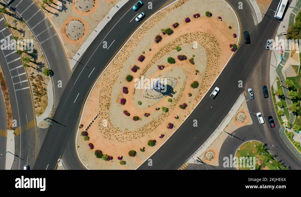 LOS CABOS MEXICO-2020: Roundabout Intersection In An Arid City Stock ...