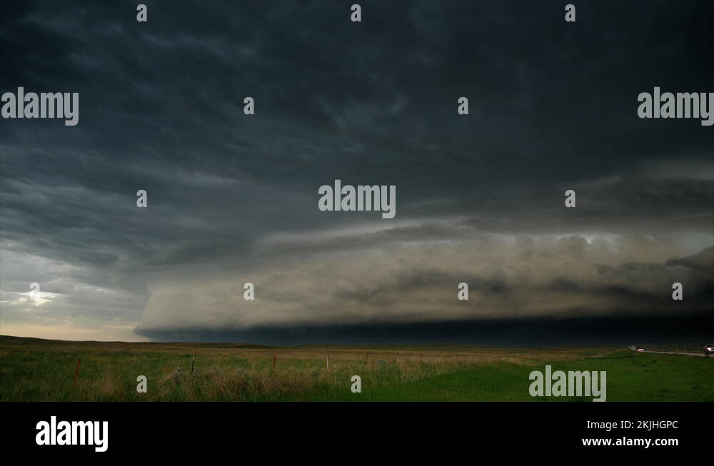 A Severe Thunderstorm Rumbles Through Tornado Alley with Heavy Rain and ...