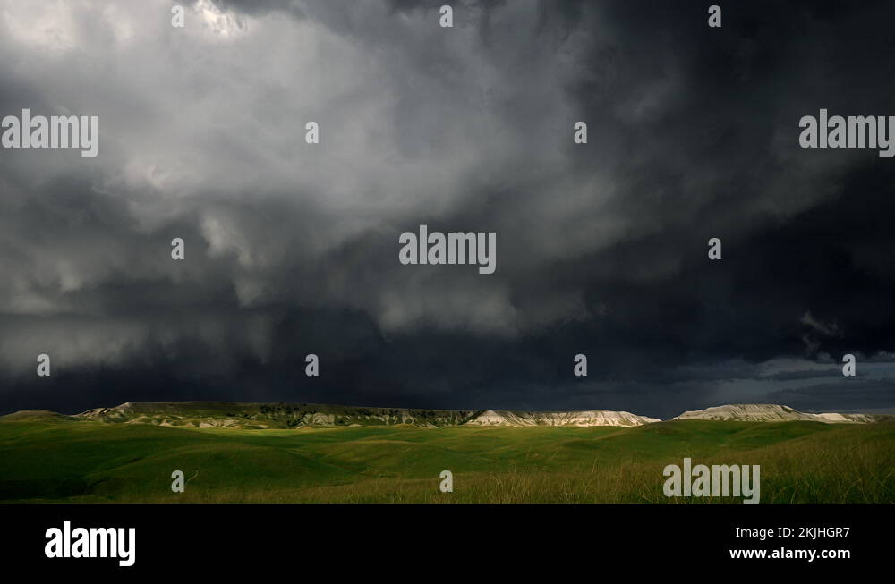 A Severe Thunderstorm Rumbles Through Tornado Alley with Heavy Rain and ...
