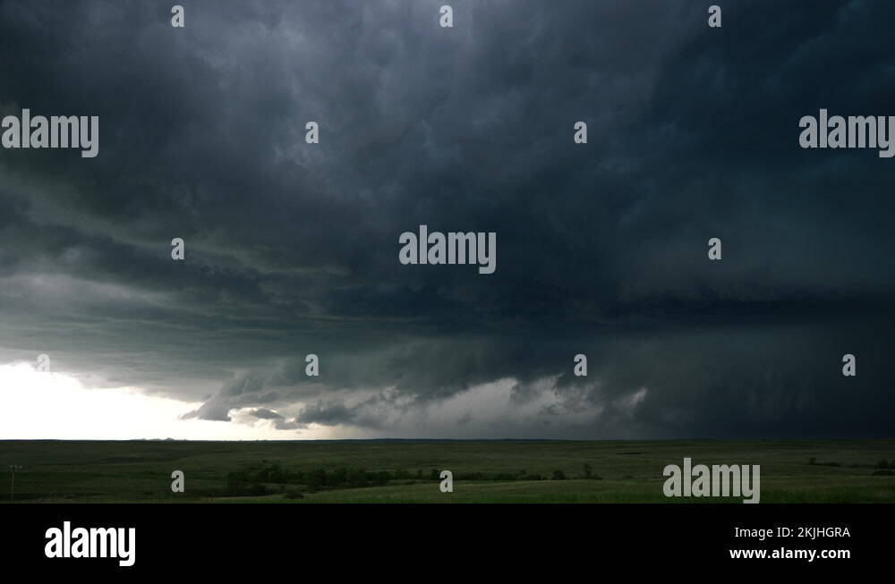 A Severe Thunderstorm Rumbles Through Tornado Alley with Heavy Rain and ...