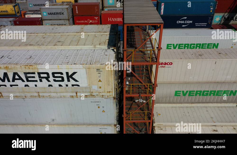 Container stack. Stack of container, Logistic Import Export business ...