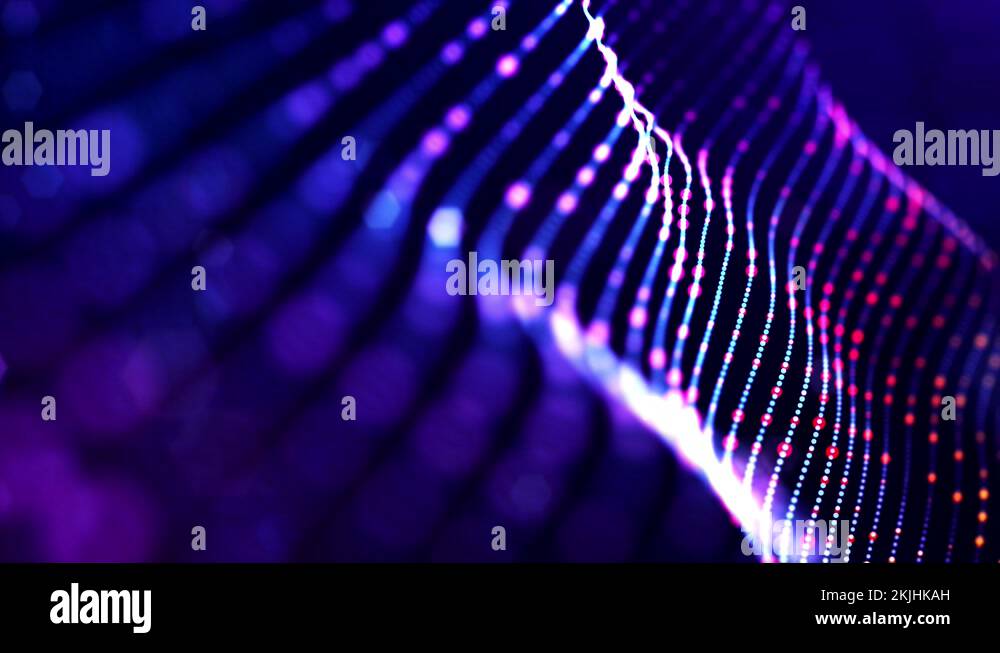 Glow blue particles form lines, surfaces, complex string structures in smooth Stock Video ...