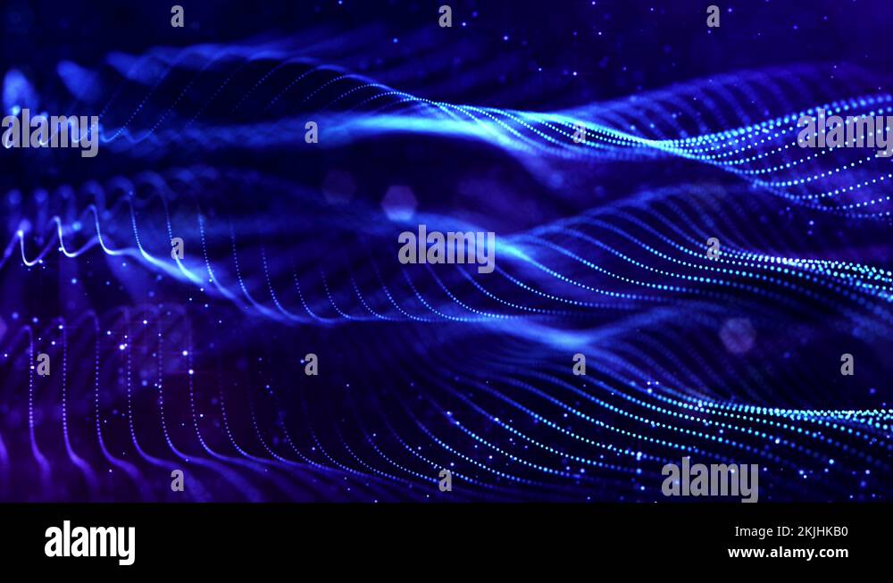 Glow blue particles form lines, surfaces, complex string structures in smooth Stock Video ...