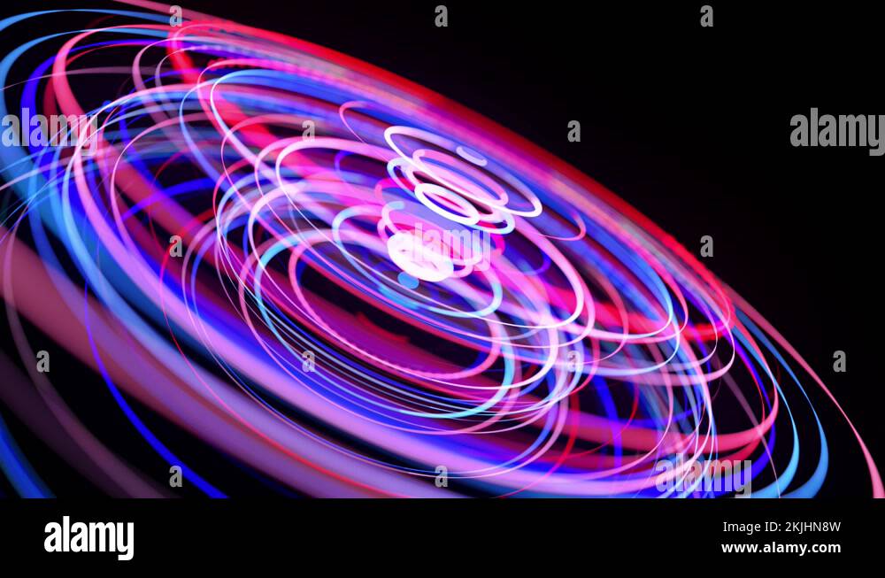 Light flow in ring structure, bg in 4k. Abstract looped background with ...
