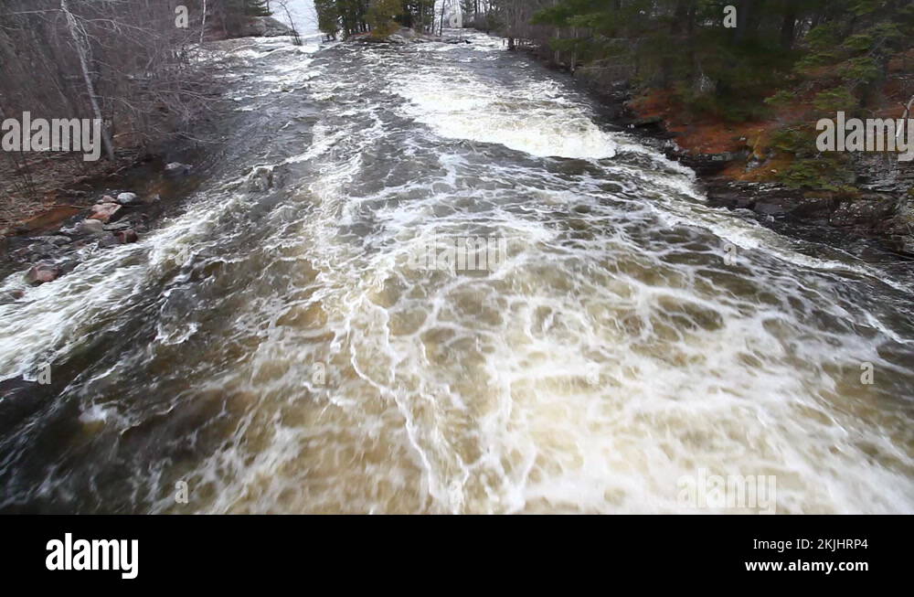 Scene of Crooked Chute Falls in Ontario, Canada Stock Video Footage - Alamy
