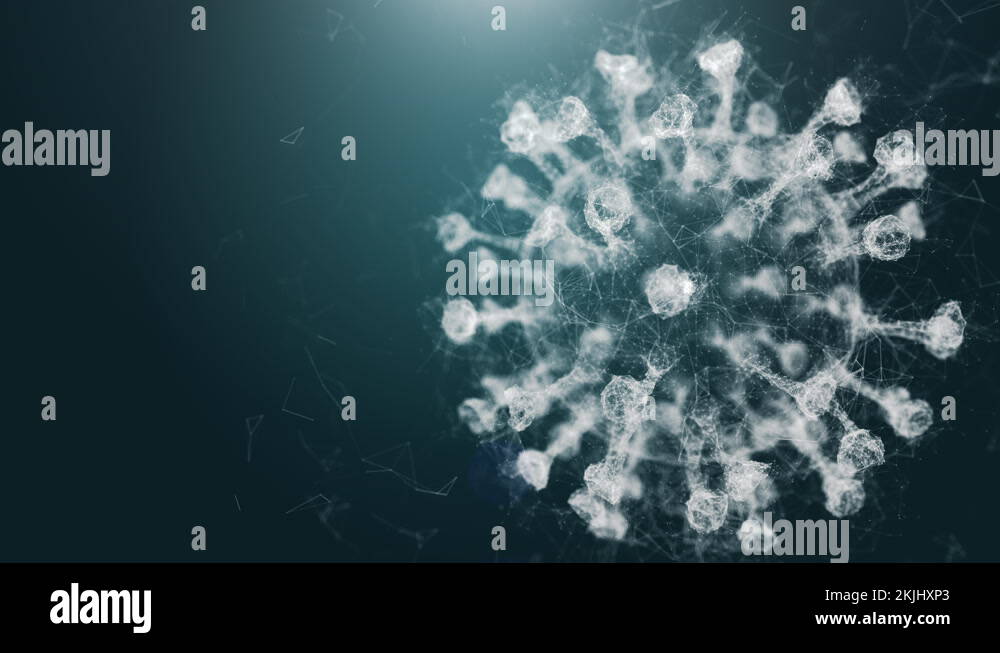 Digital virus in 3D space, concept of pandemic, viral infection, covid ...