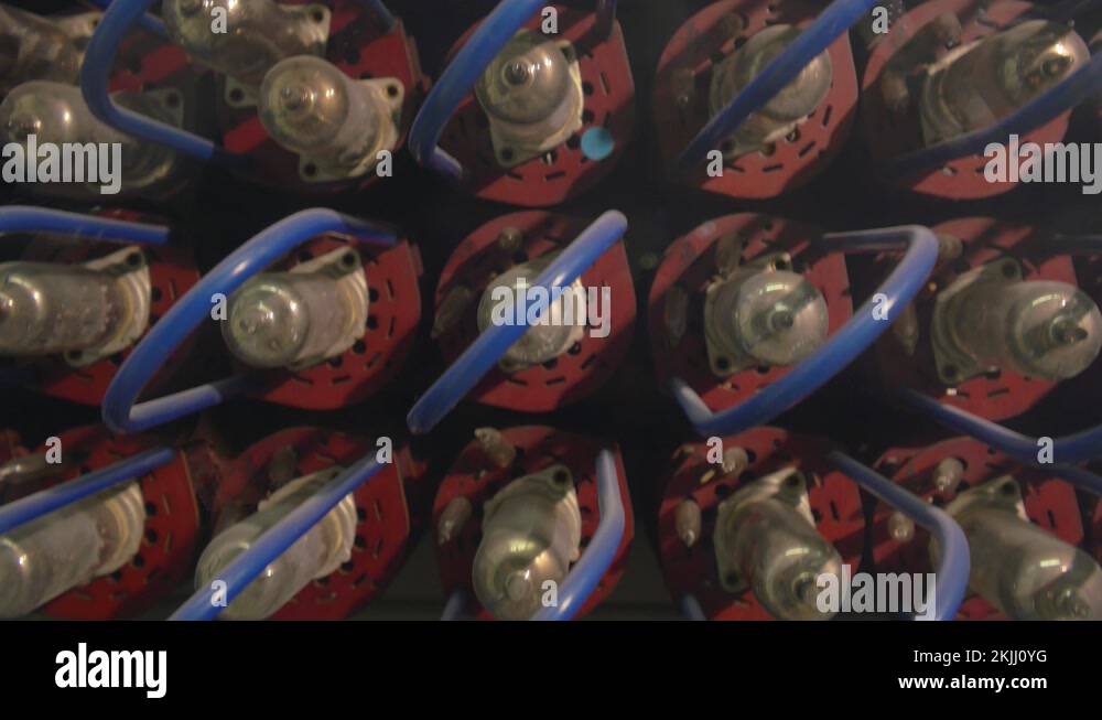 Vacuum tube modules of First Generation Computers. Steadicam shot Stock ...