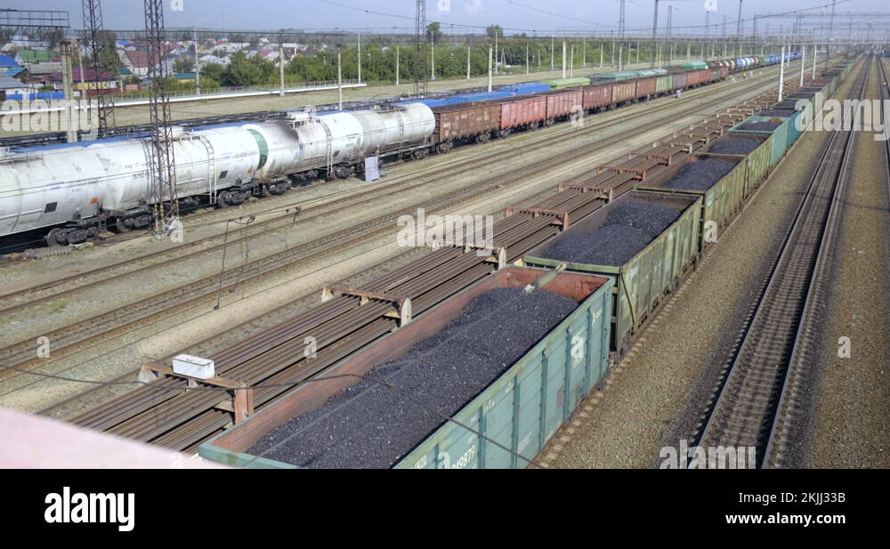 General Plan of Junction Railway Station. Trains Standing On Tracks ...