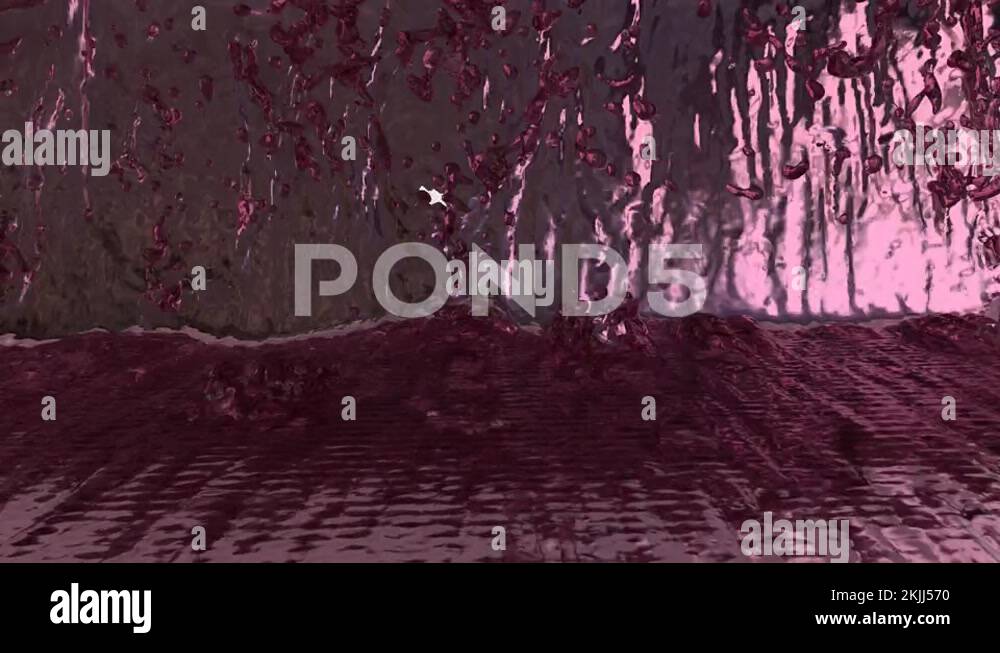 Animated top view of a lot of heating oil pouring into tank or ...