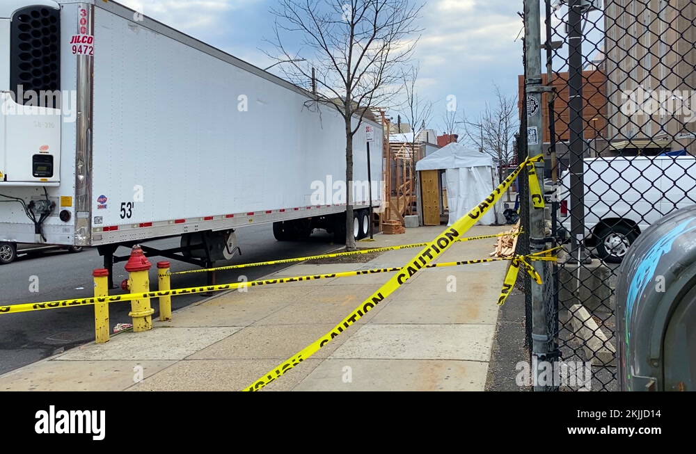 Temporary Morgue Set Up In Refrigerated Trailer Stock Video Footage Alamy