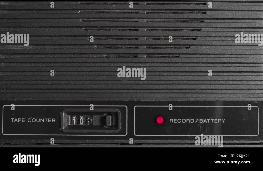 Retro 1980s Tape Recorder with Tape Counter and Blinking Recording ...