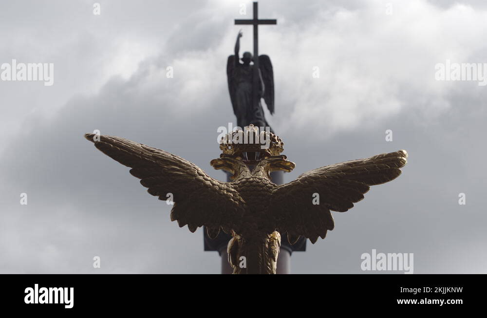 Sculpture of Two-headed Eagle and Angel with a Cross on Alexander ...