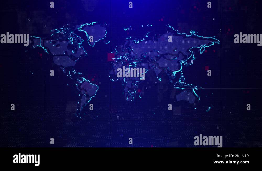 World Map Hi-tech background loop2 Stock Video Footage - Alamy