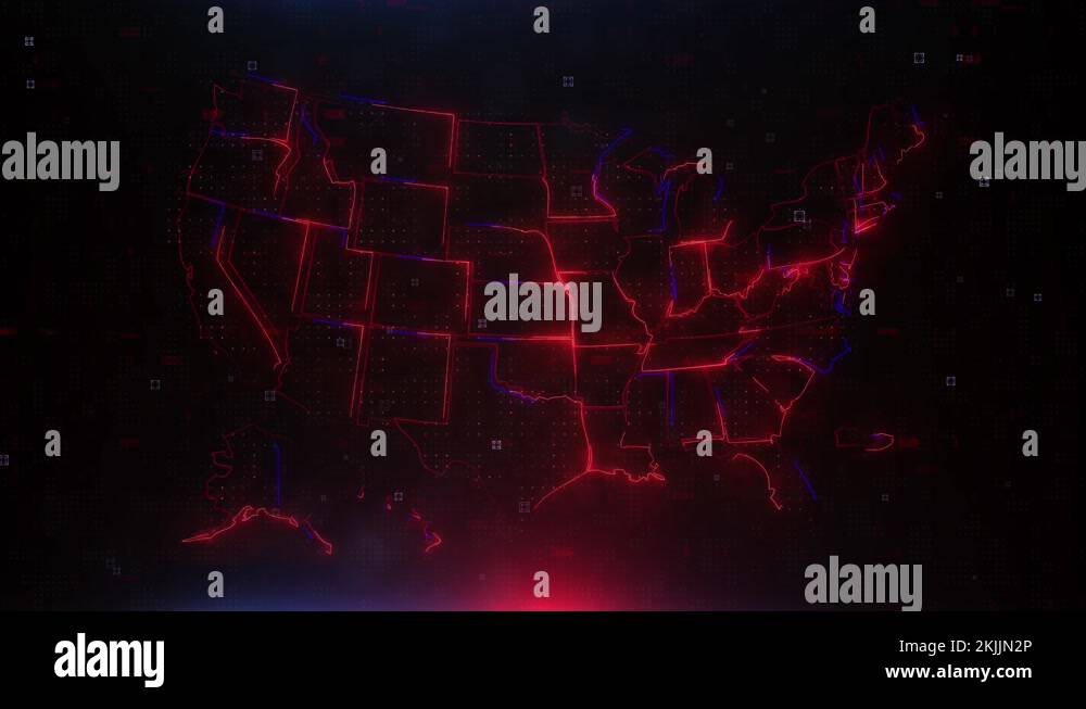 USA Map Hi-tech background loop Stock Video Footage - Alamy