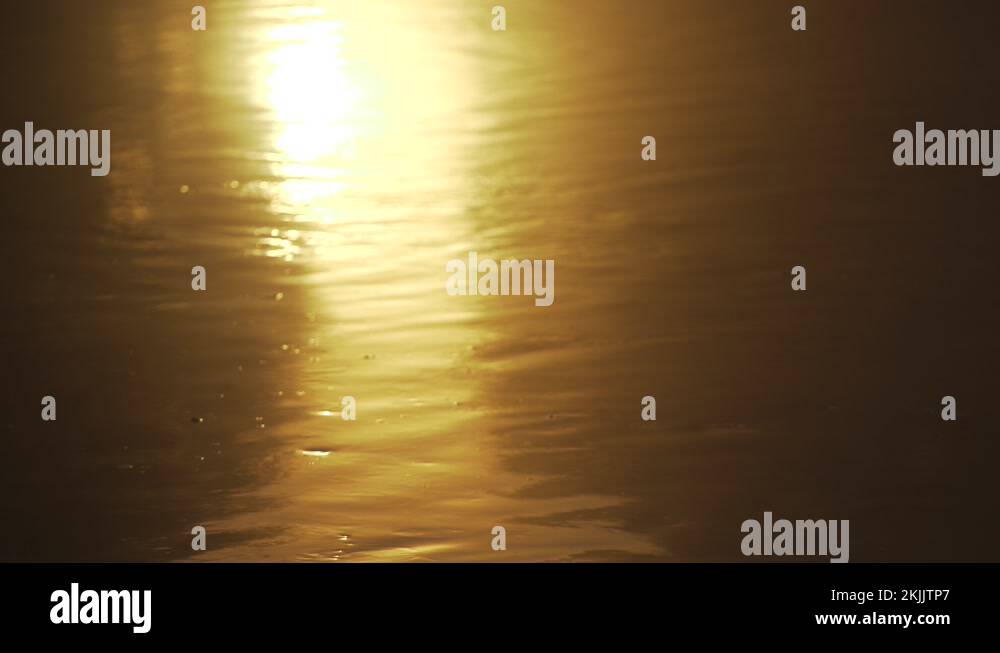 Golden sunny water texture 4k video background. Sun reflects on surface ...