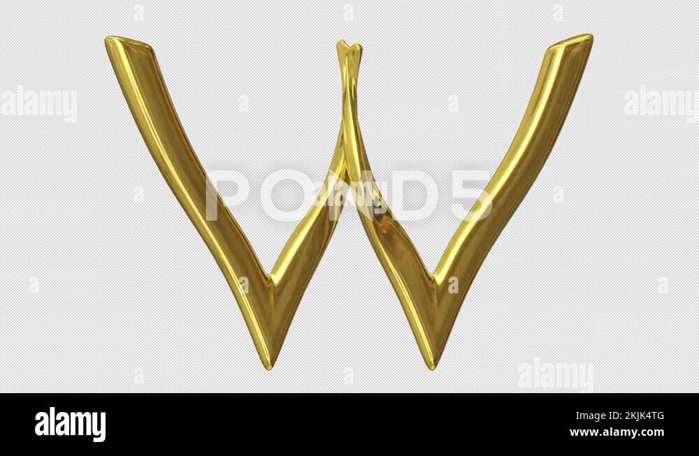 Animated spinning all one piece gold trophy with W design without stand ...