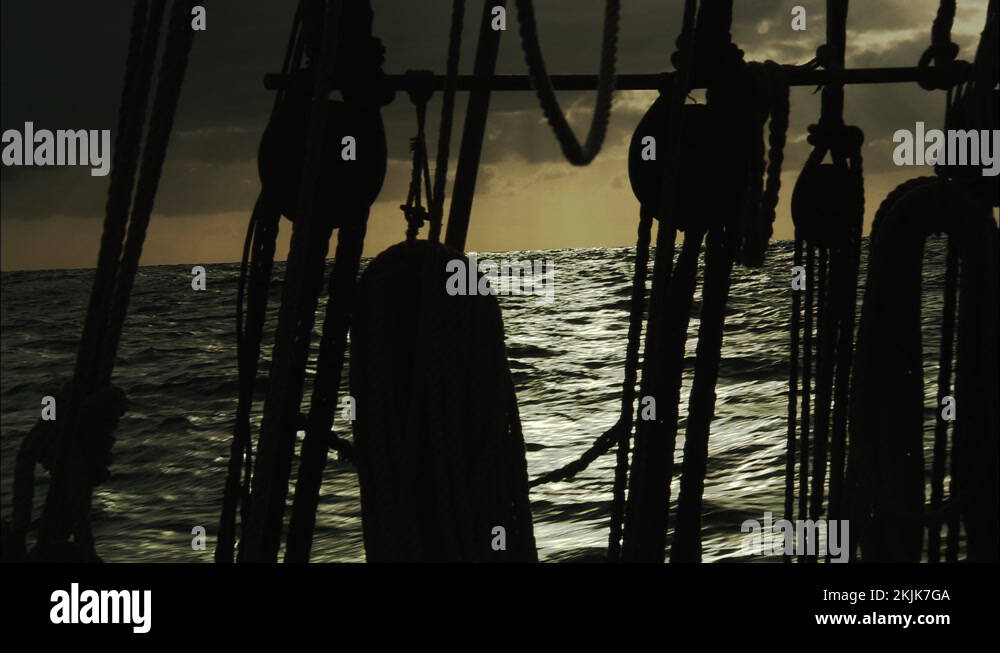 Tall-Ship with Rigging, Masts and Sails at Sea. Exploration, Pirates ...
