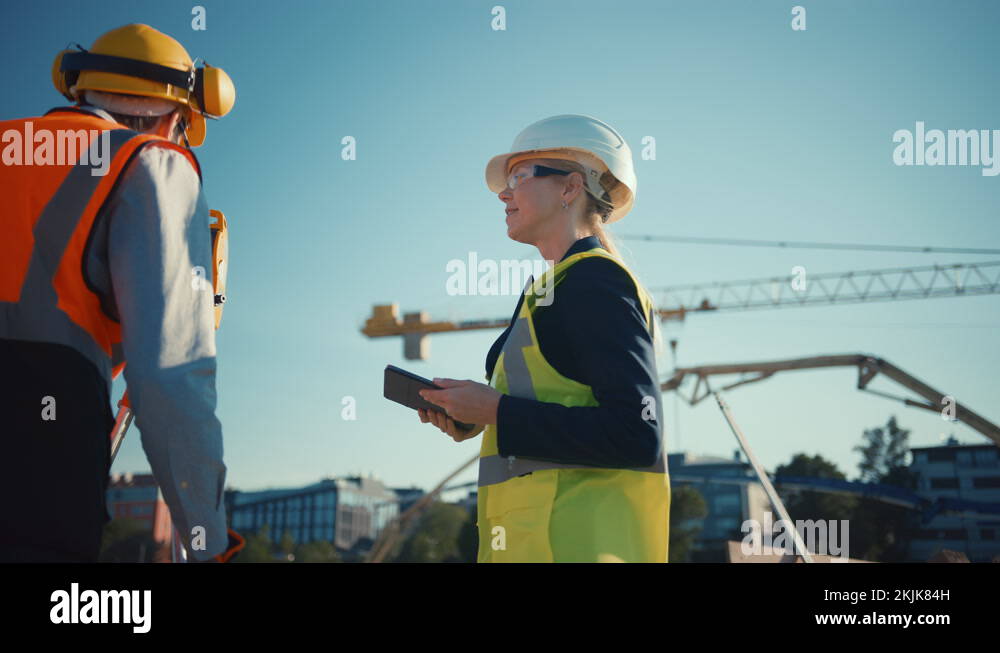Construction Worker Using Theodolite Surveying Instrument Stock Video ...