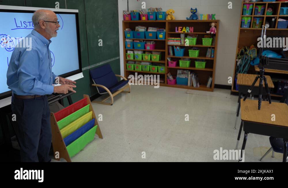 Teacher teaching to a phone video camera using an interactive ...