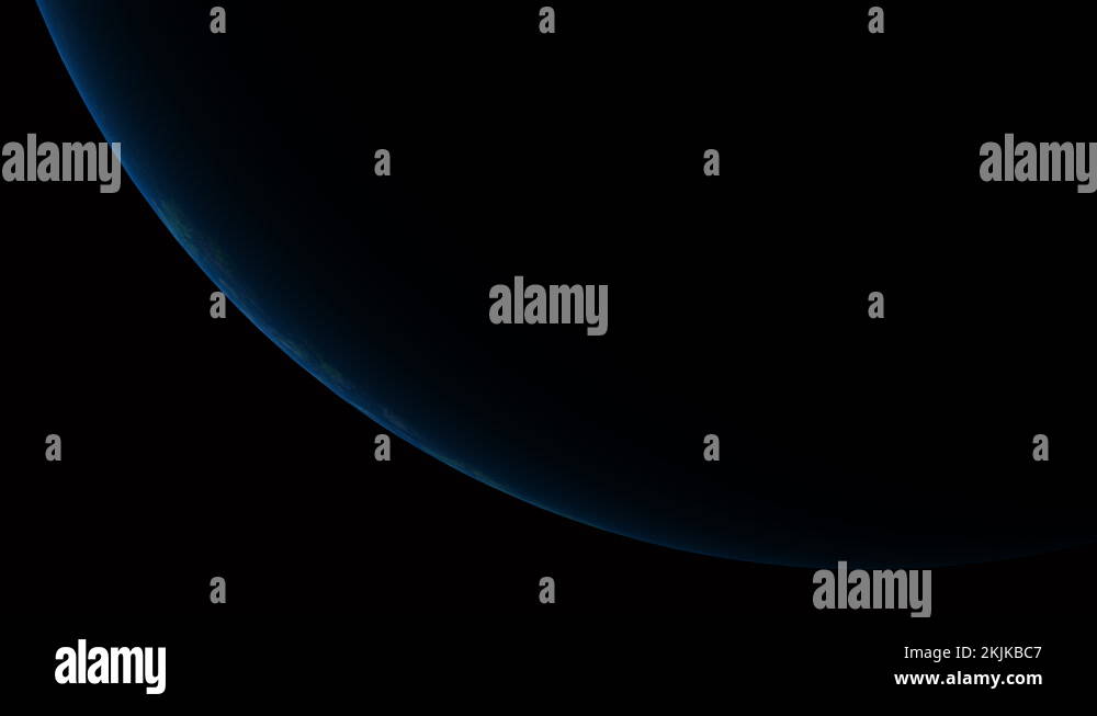 Slow-mo rotation of planet earth edge in outer space, 3D animation ...