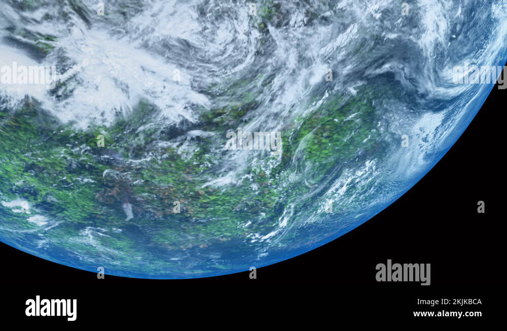 Green atmospheric environment at planet earth in outer space, 3D ...