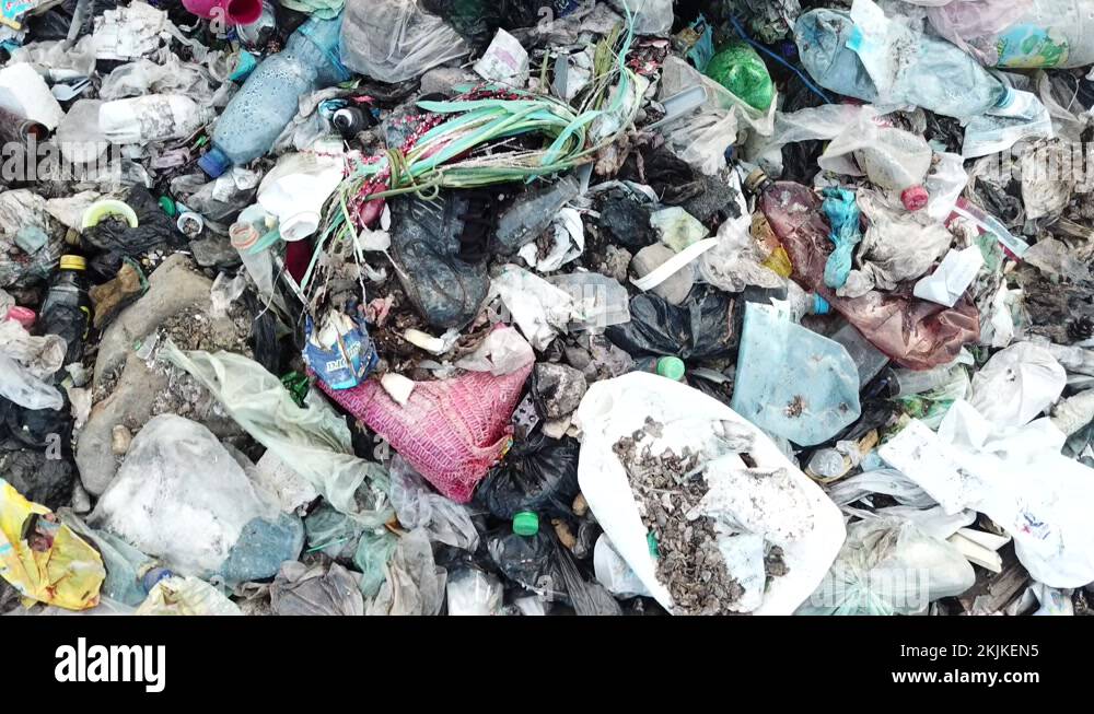 Polluted ocean beaches with plastic waste, garbage platform Stock Video ...