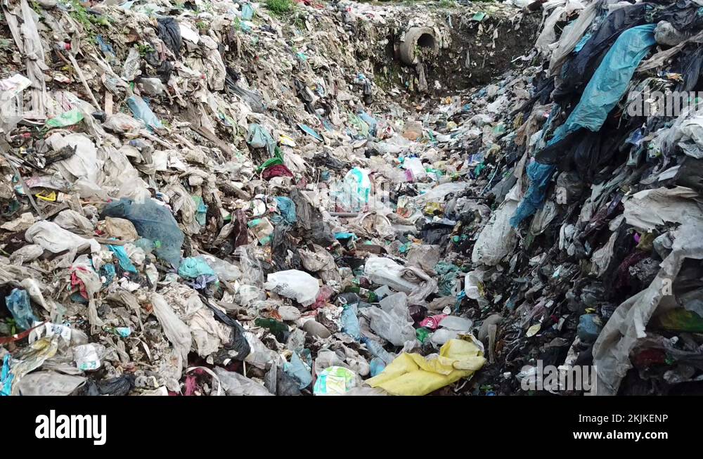 Polluted ocean beaches with plastic waste, garbage platform Stock Video ...