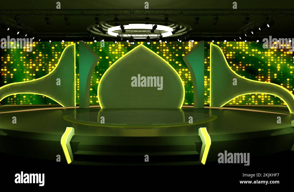 Entertainment TV Studio Set 72- Virtual Green Screen Background Loop ...