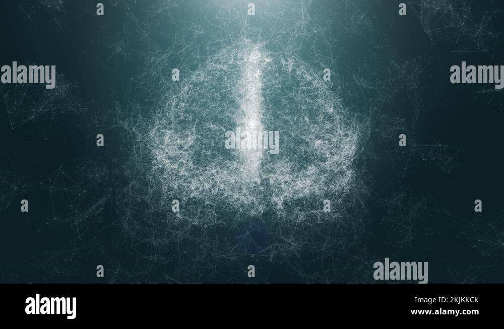 Digital brain materializing animation. Concept of AI neural network ...