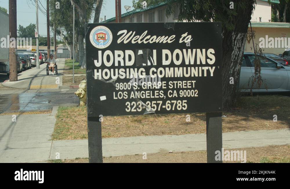 Jordan Down housing project sign Stock Video Footage - Alamy