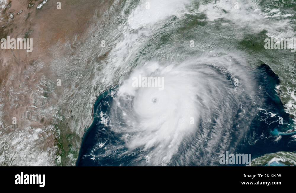Major Hurricane Laura seen on weather radar and satellite screen Stock ...