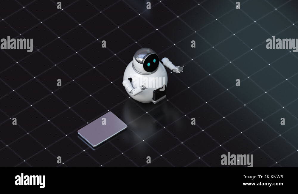 AI robot connects to the computer, cpu ship, IoT Robotic Process ...