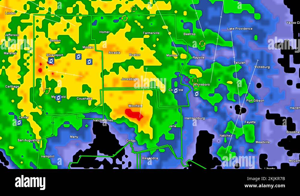 Hurricane Laura seen on weather radar and satellite imagery Stock Video ...