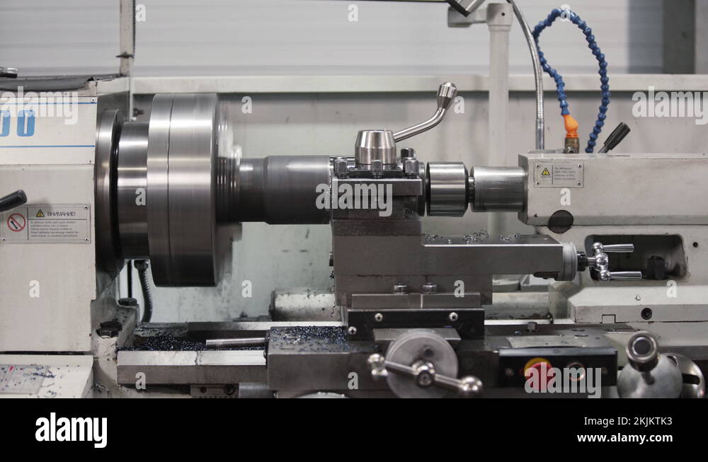 Metalworking milling machine. Produces metal detail in a factory ...