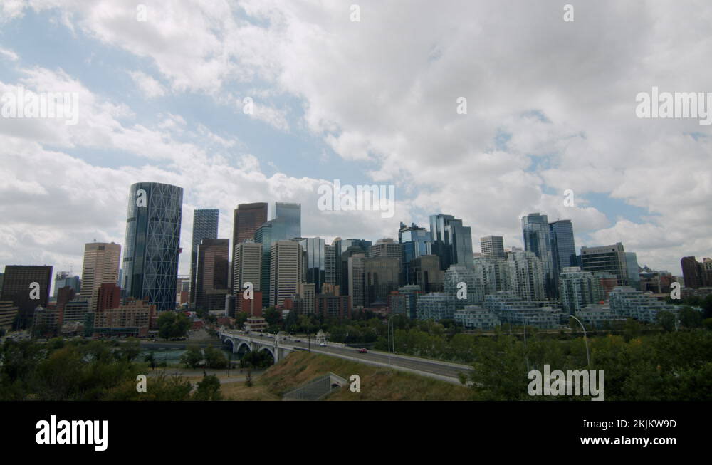 City of Calgary Skyline Time-lapse During Summer, Downtown Calgary ...