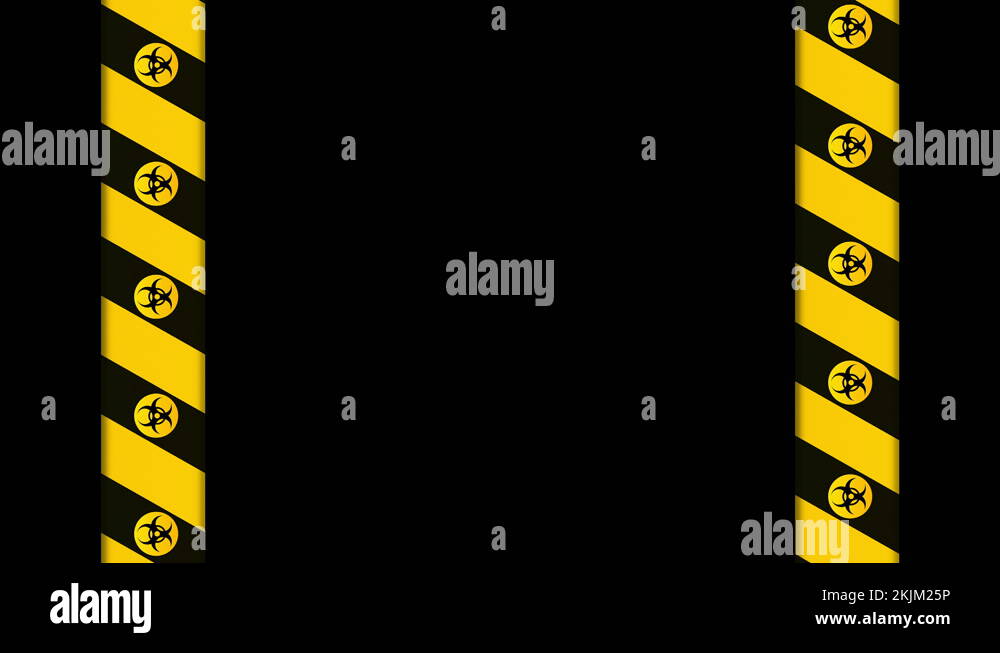 Bio hazard vertical ribbons moving animation on the transparent ...