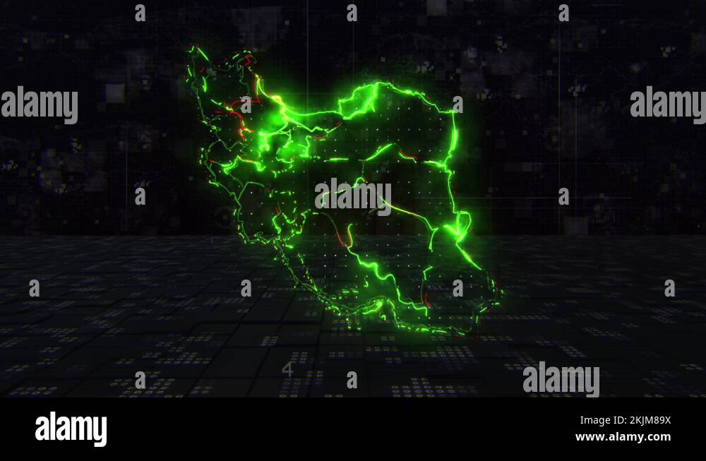 Iran Map Digital Hi-tech background 4k loop Stock Video Footage - Alamy