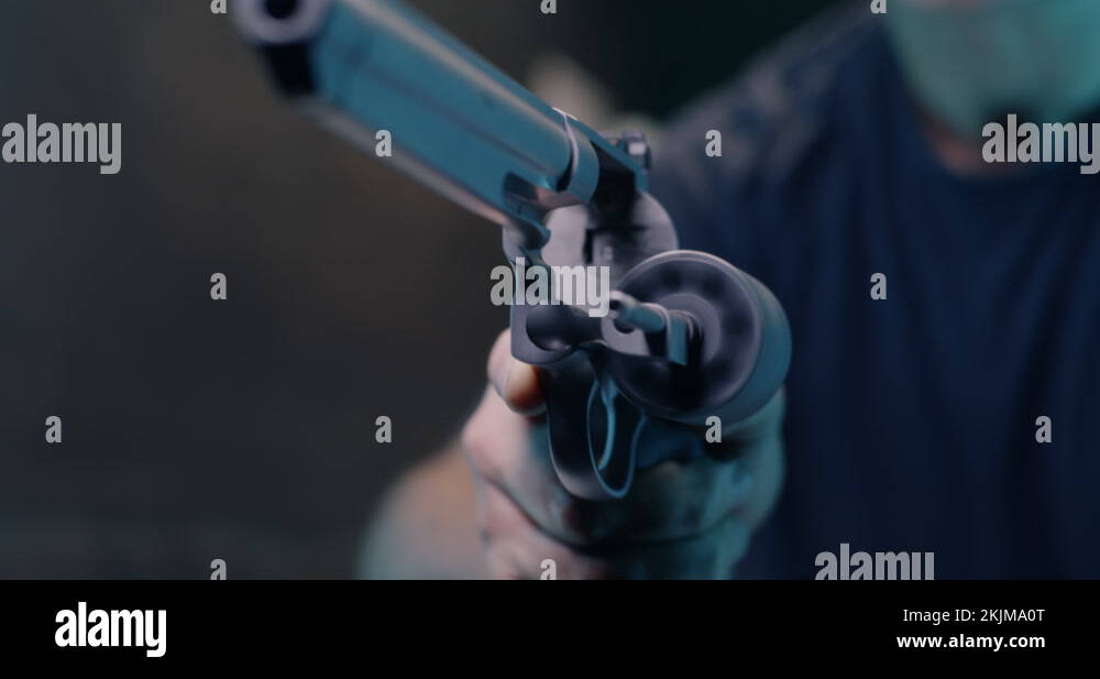 Unrecognizable man reloading revolver in shooting range Stock Video ...