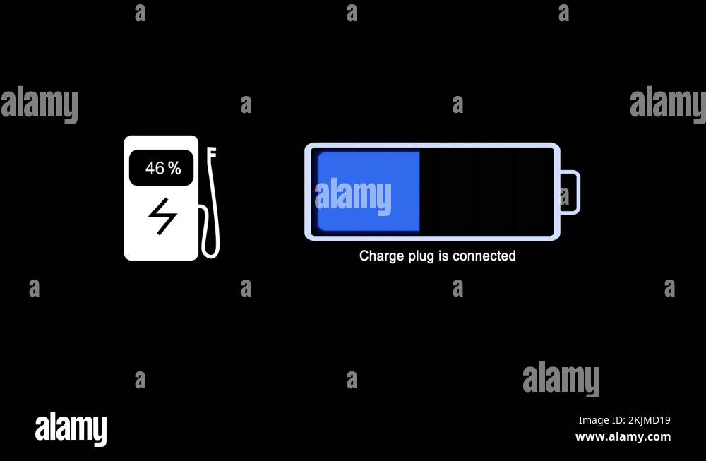 Electric Car Charging Indicator Of Battery Loads When Plug Is Connected ...