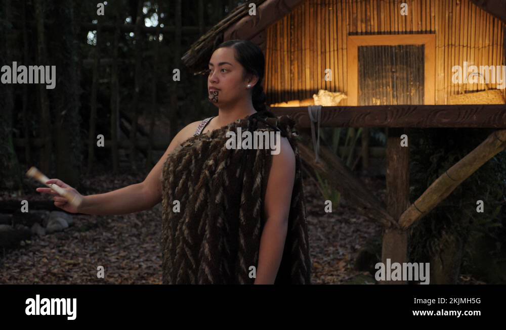 Maori tribes traditional greeting show. Vicinity of Rotorua town, New ...