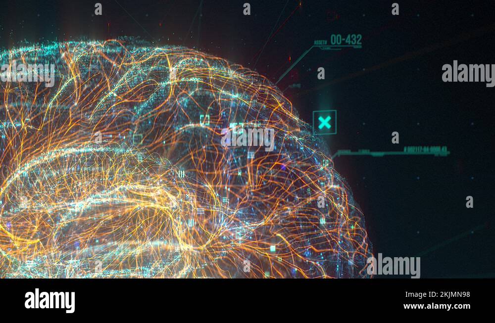 Futuristic human brain interface concept. Brain scan technology Stock Video Footage - Alamy
