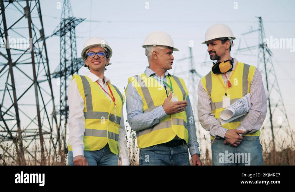 Electric industry, electrical energy production concept. Electric ...