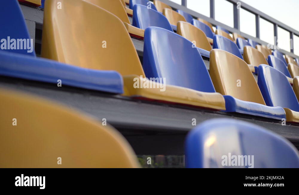 Empty Rows And Seats Of A Football Stadium. Empty Stadium During ...