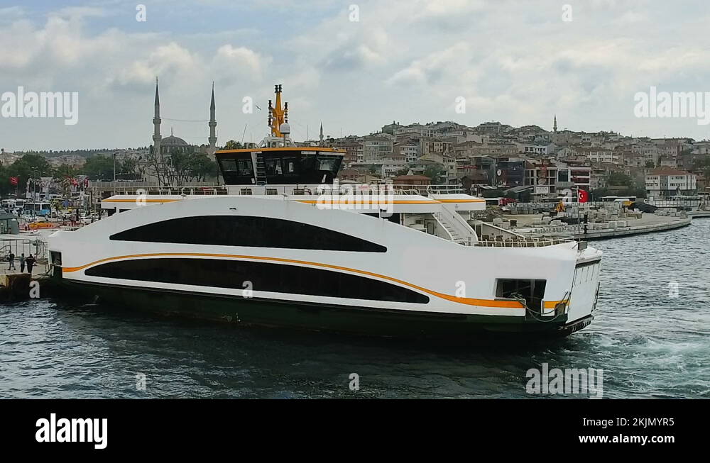 Modern Passenger ferry, Passenger ferry goes on Golden Horn Stock Video ...